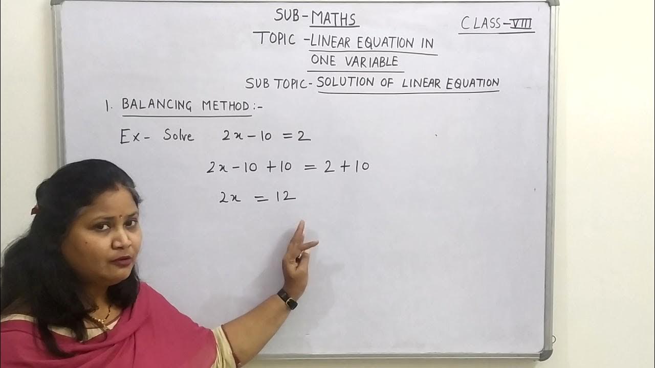 Balancing Method Of Solving Linear Equation Class 8 Chapter-2 - YouTube