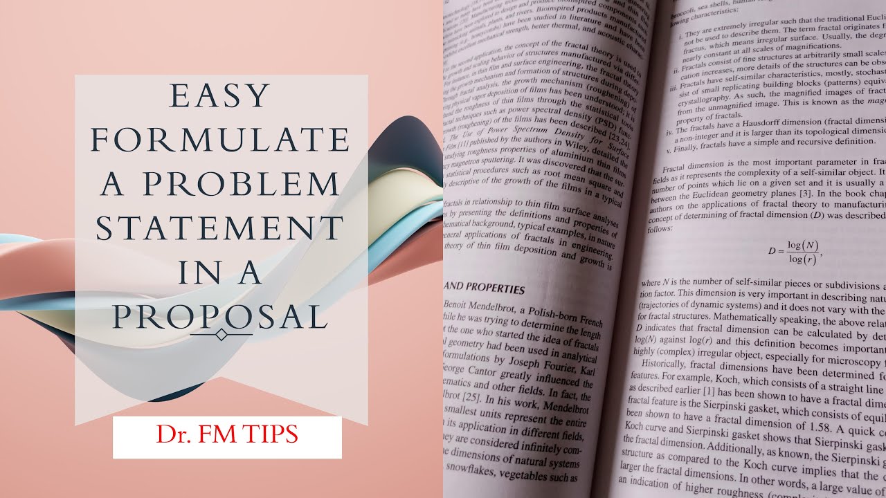 Lesson 6 Writing a Problem statement for an excellent Proposal - YouTube