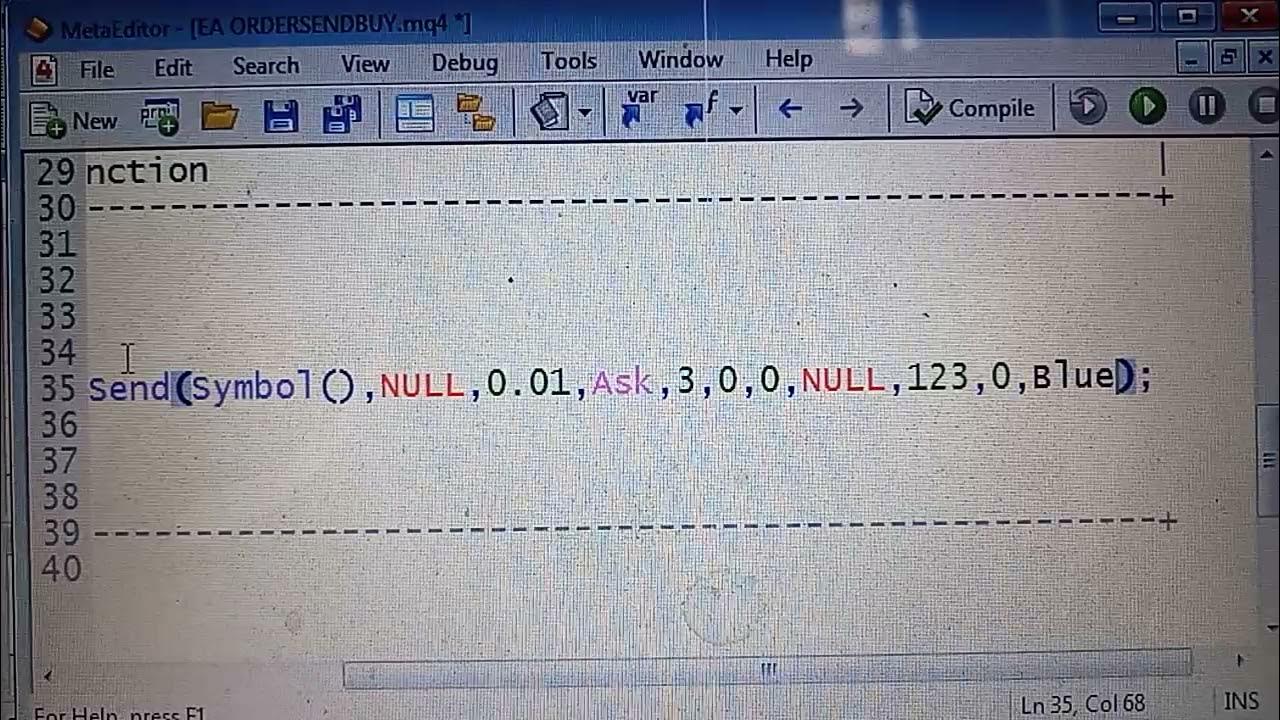 Belajar MQL4 Bahasa Indonesia 2)Coding Order Send Buy - YouTube