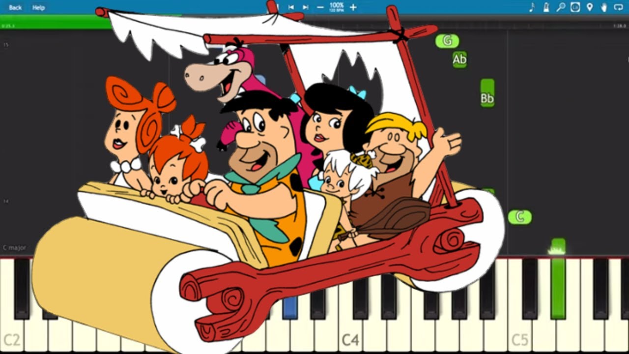 The Flintstones Theme Song - EASY Piano Tutorial - YouTube