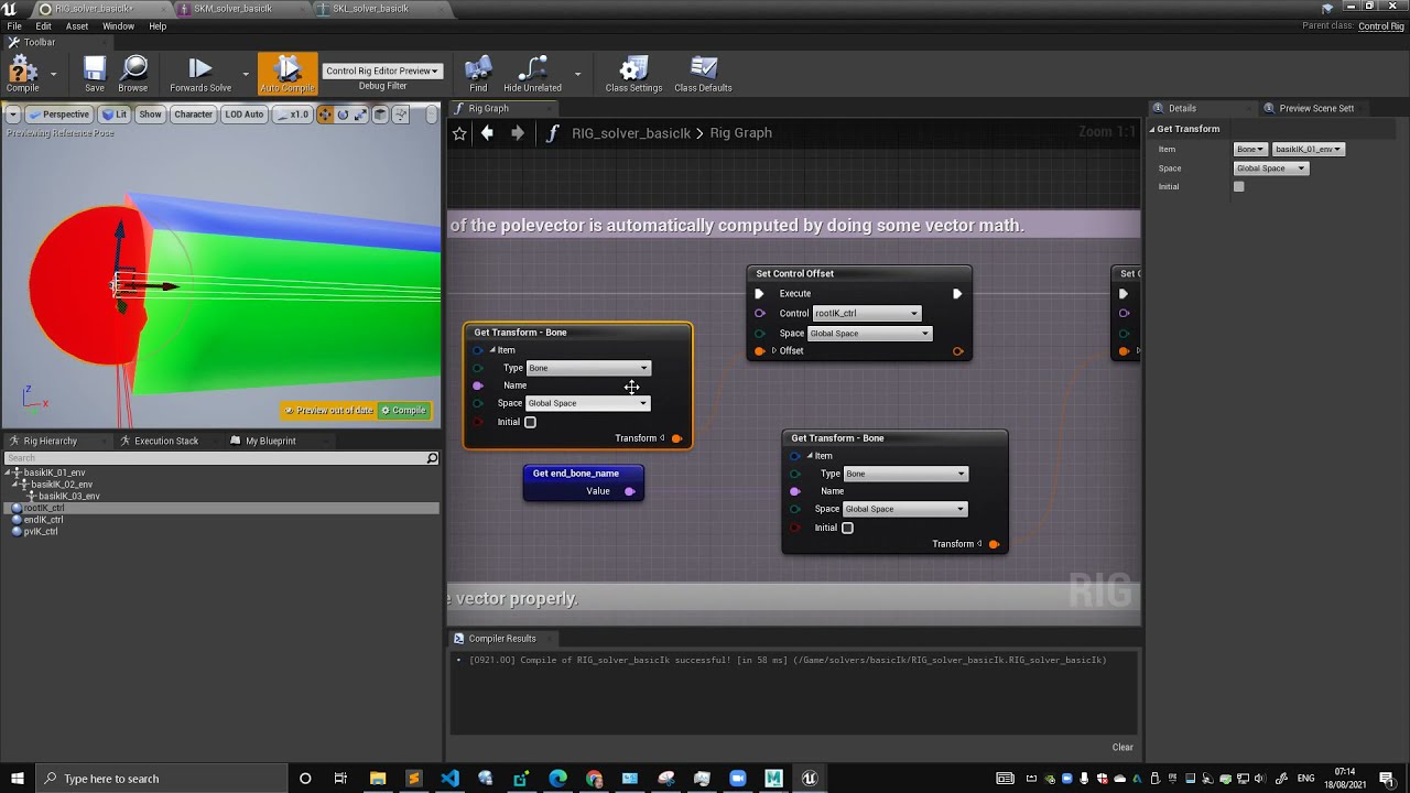 Control Rig - 02 - Solver: BasicIK and procedural control Placement. - YouTube