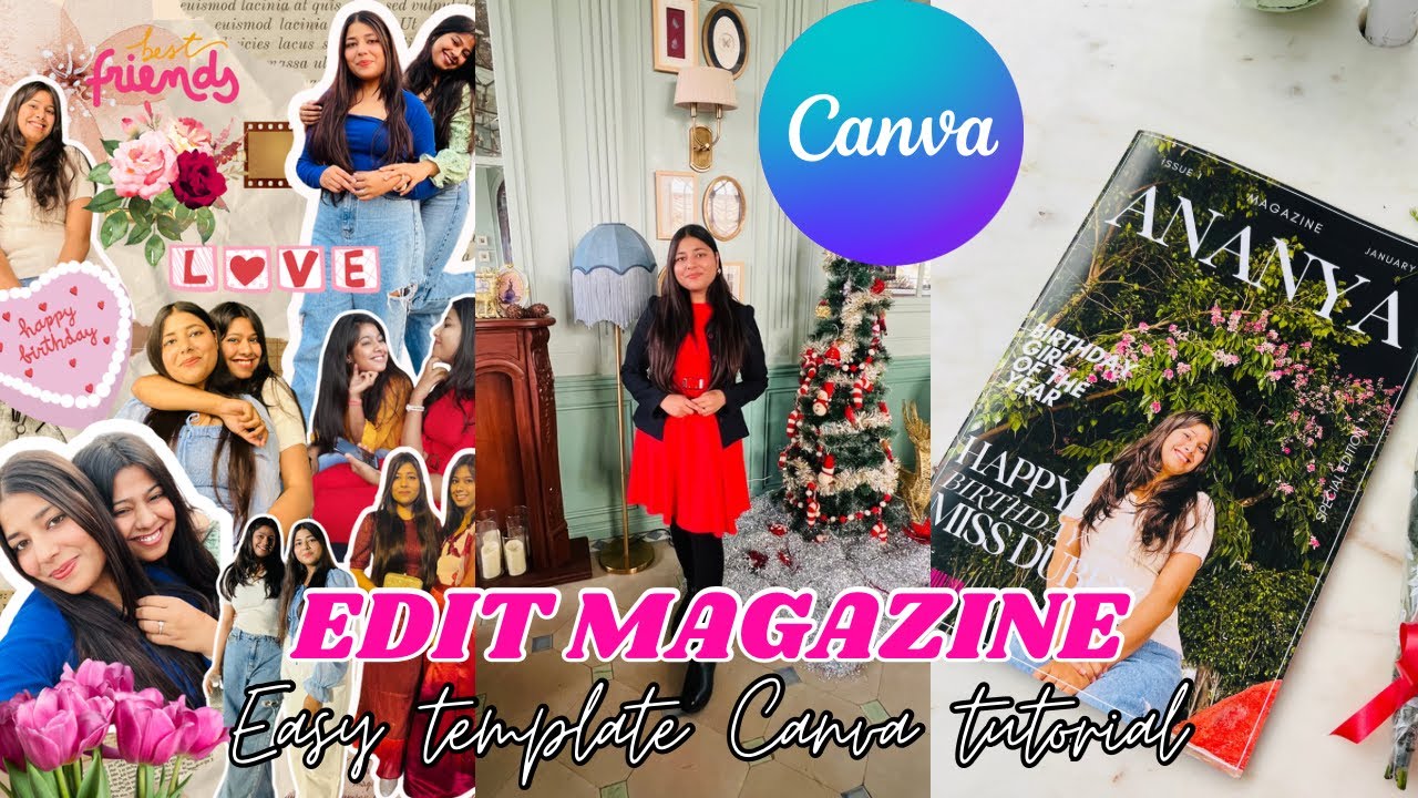 CANVA magazine editing tutorial for beginners | don’t save in phone ⚠️ ...