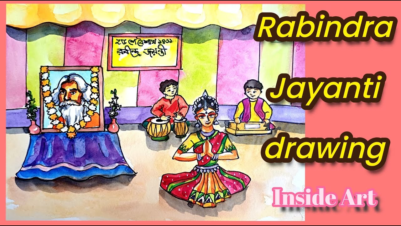 How to draw Rabindra Jayanti celebration step by step/Rabindra Jayanti ...