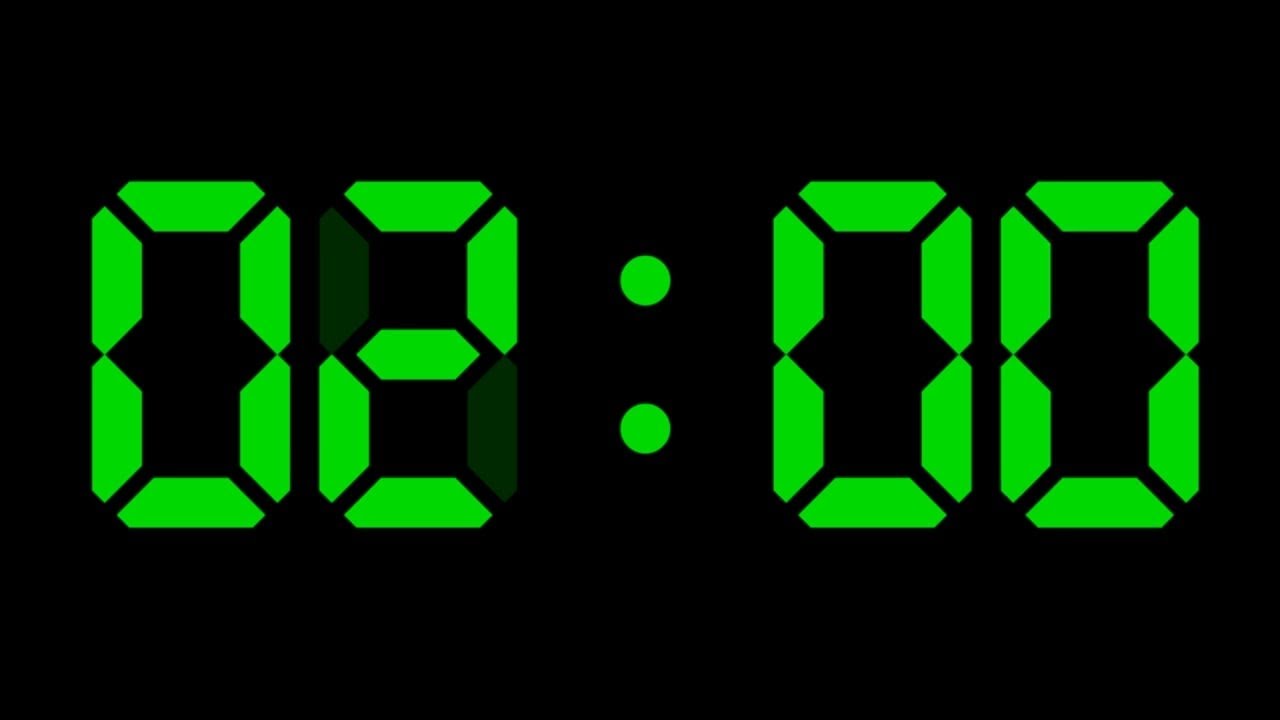 2 MINUTES countdown digital timer with alarm sound - YouTube