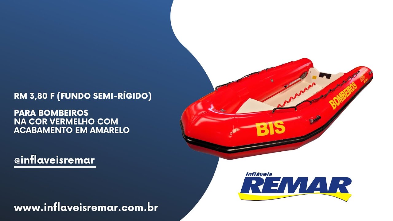 Bote utilizado para Resgate e Salvamento - RM 3,80 F Fundo Semi-Rígido ...