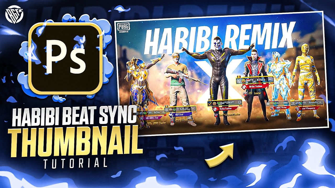 How To Make Habibi Remix Beat Sync Thumbnail | Photoshop Tutorial ...