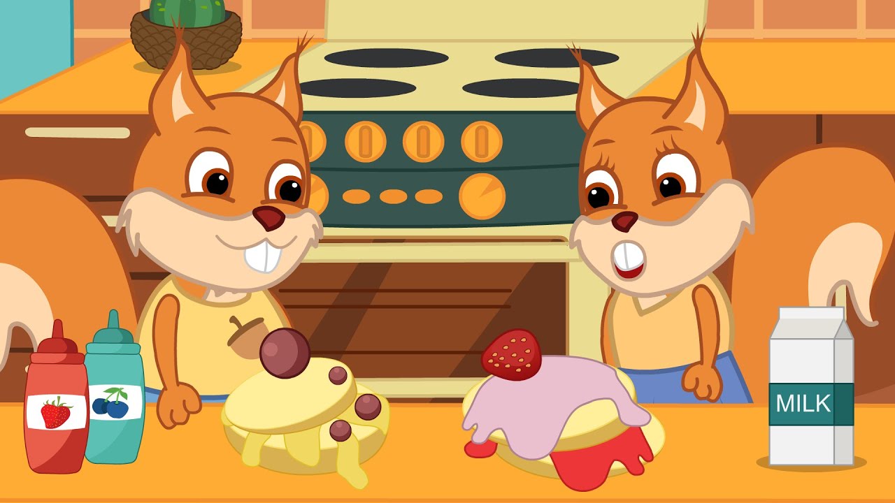 Bridie Squirrel in English - Cooking Delicious Cakes at Home Cartoon ...