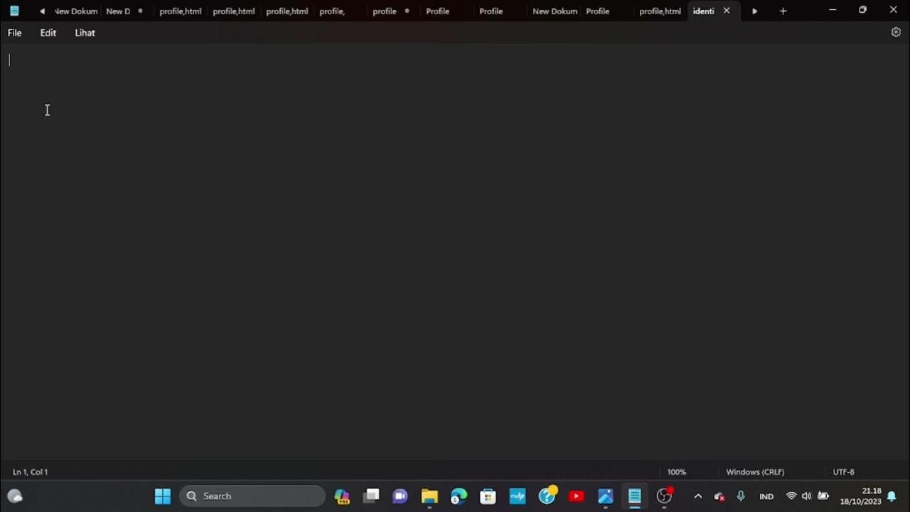 Cara membuat identitas diri menggunakan coding html - YouTube