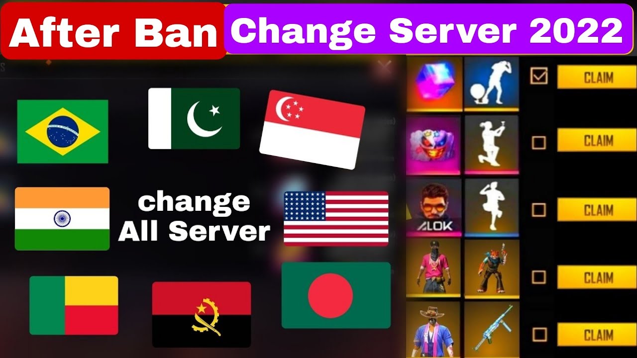 How to change Server in Free fire 2022 | free fire server change 2022 ...