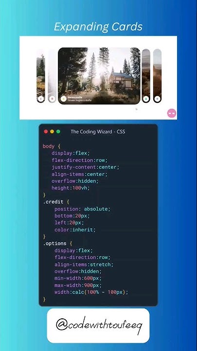 Expanding Cards #coding #subscribe #webprogrammer #htmlcssjavascript #css3 #code #programming ...