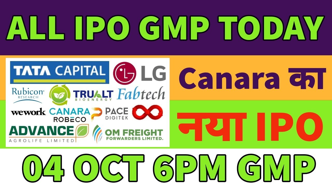 all ipo gmp today🤑canara robeco ipo rhp🔥tata capital ipo gmp💥wework ipo ...