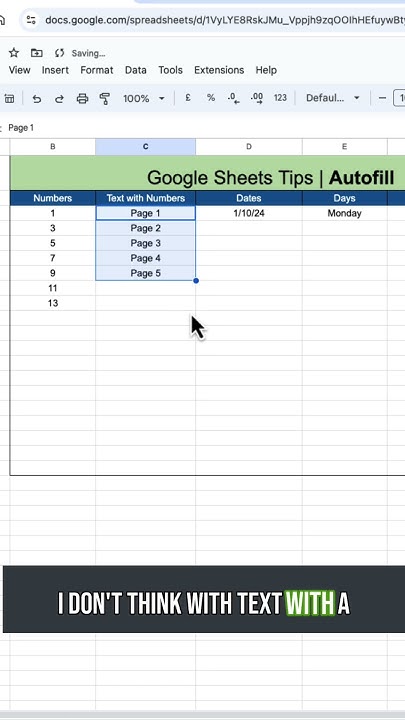 MASTER Google Sheets Autofill for Numbers Dates and Lists! - YouTube