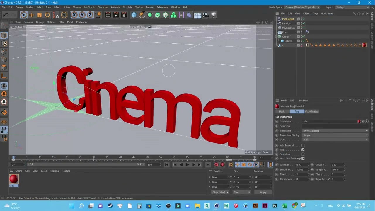 C4D Mograph Cloner and Light Render - YouTube
