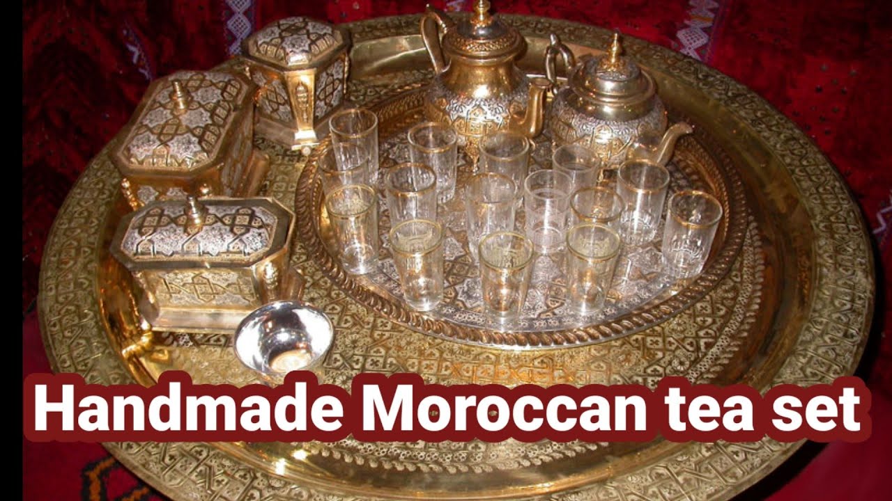 Handmade Moroccan Tea Set/ Moroccan luxurious Tea Set - YouTube