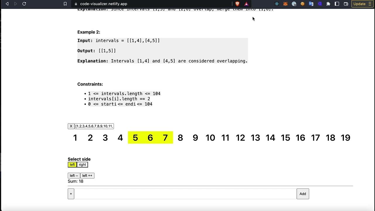 Visualize Leetcode 56: Merge Intervals - YouTube