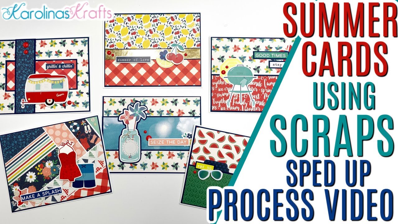 6 Summer Cards using Scraps Good Day Sunshine 6x6 Paper Pad SPED UP ...