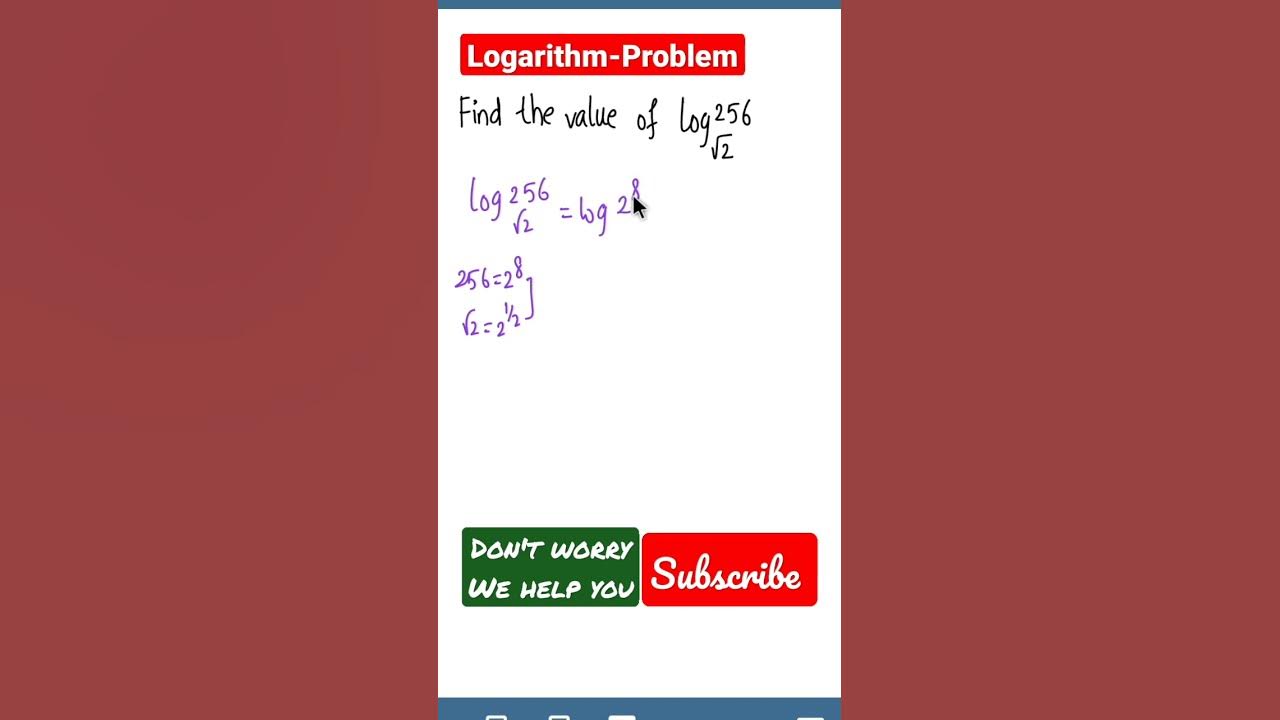Logarithm problems - YouTube