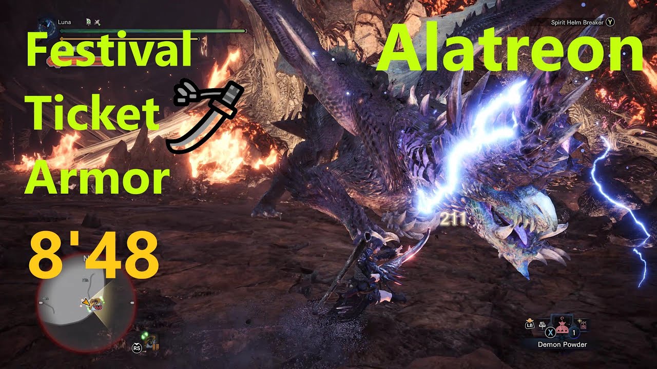 [MHW:IB PC] Free Festival Ticket Armor vs Alatreon | Longsword | TA ...