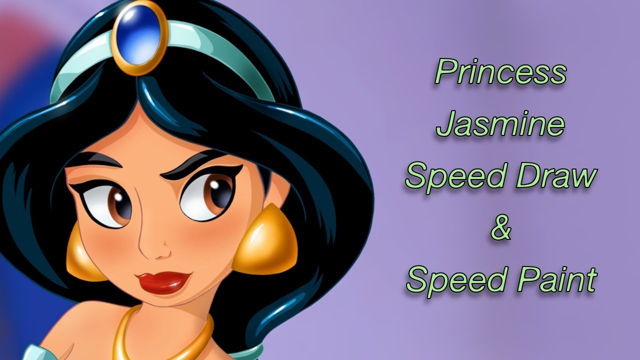 Princess Jasmine Speed Draw and Speed Paint - YouTube