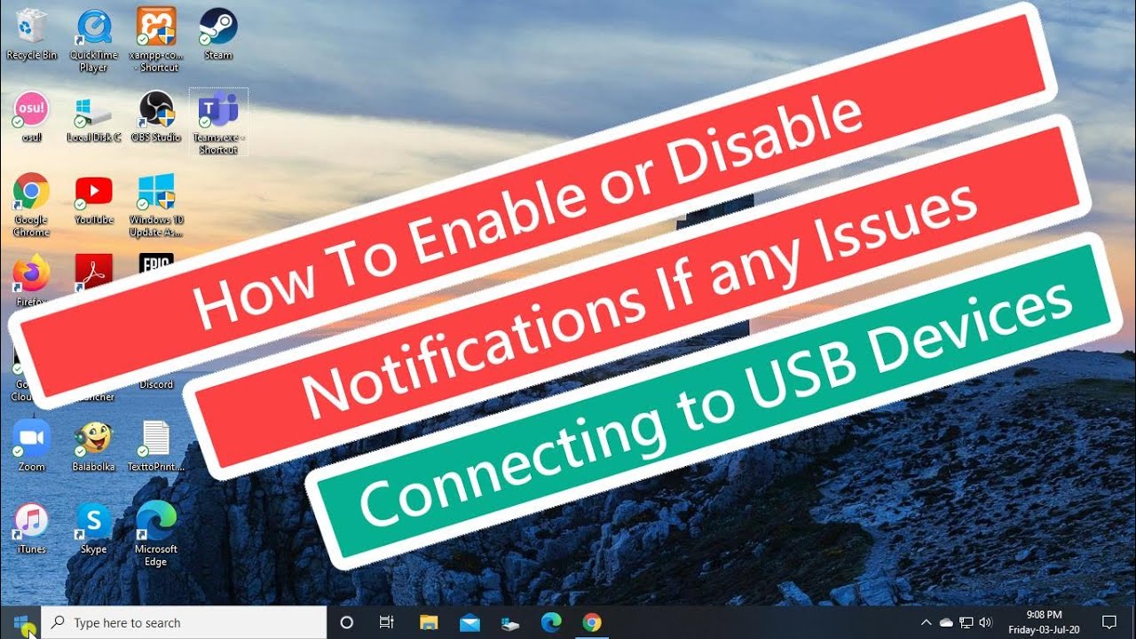 How to Enable or Disable Notifications If any Issues Connecting to USB ...