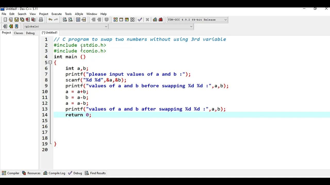 c program to swap two numbers without third variable | c program to swap two numbers | C ...
