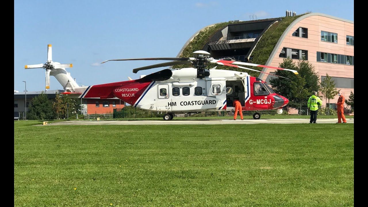 Coastguard G MCGJ take off Alder Hey 20210828 - YouTube