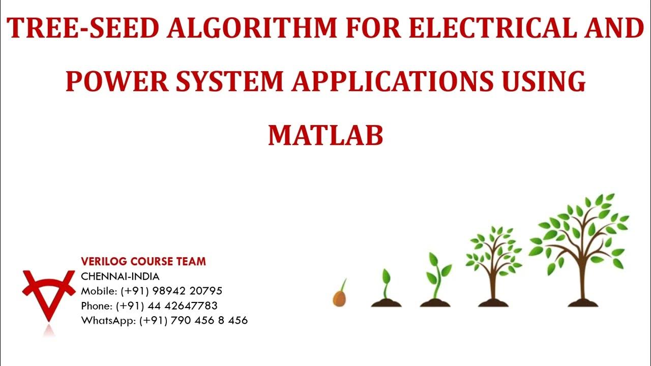 TREE SEED ALGORITHM FOR ELECTRICAL AND POWER SYSTEM APPLICATIONS USING MATLAB - YouTube