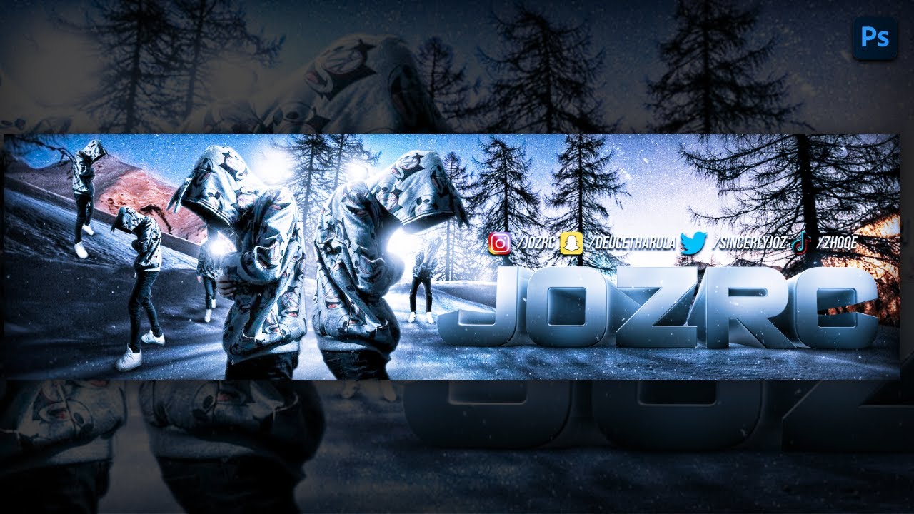 Photoshop Tutorial: How To Make Snow Themed YT Banner! In-Depth YouTube ...