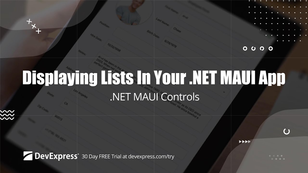Displaying Lists in Your .NET MAUI App with DevExpress controls - YouTube