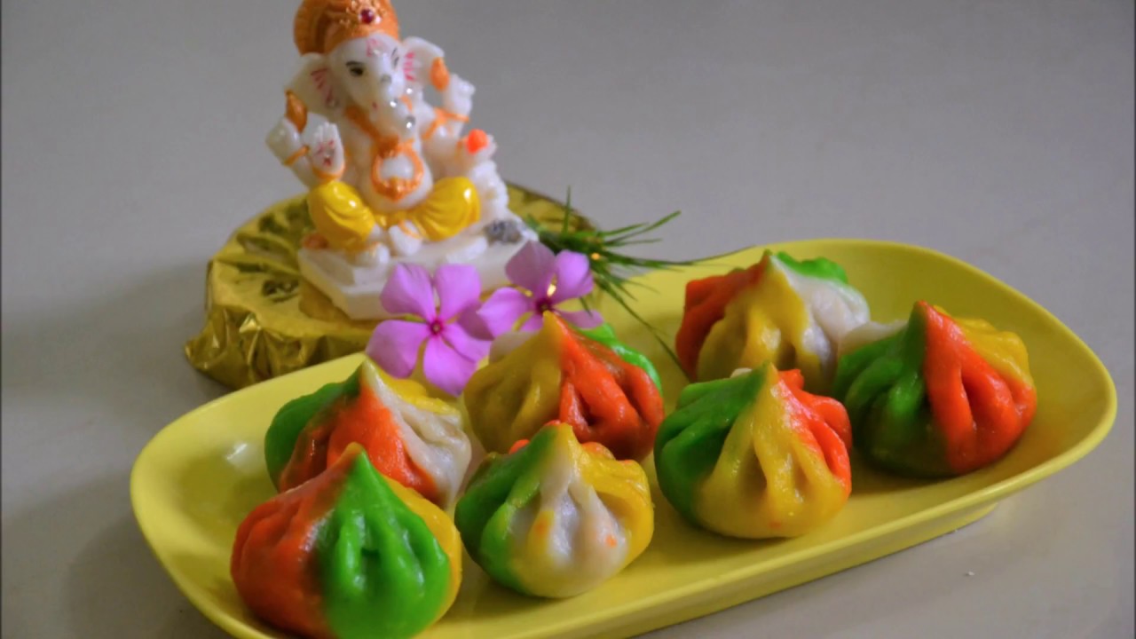 उकडीचे रंगीत मोदक | Multicolour Steamed Modak | How to make ukadiche ...