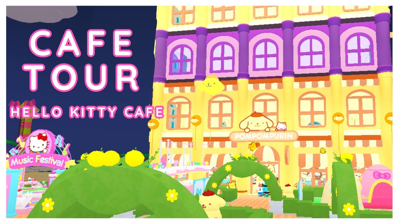 Roblox - HELLO KITTY CAFE - 1 to 5 Floor and outdoor CAFE TOUR! - YouTube
