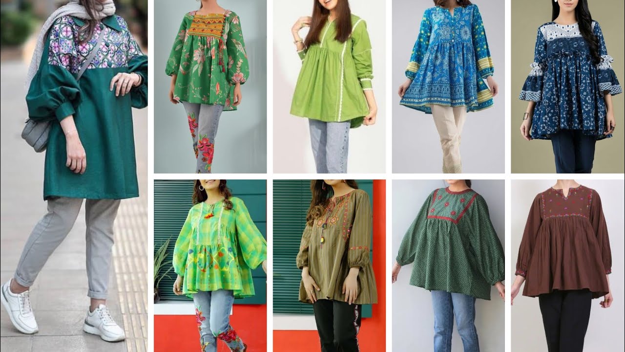 Winter Short Frock Designs/ Latest New Printed Frock Designs/ Khaddar ...