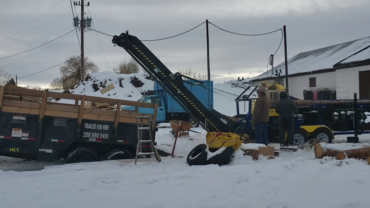 Dyna sc 16 firewood processor in action - YouTube