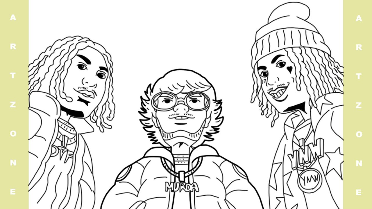 How to draw Lil Durk, Murda Beatz, and YNW Melly - YouTube