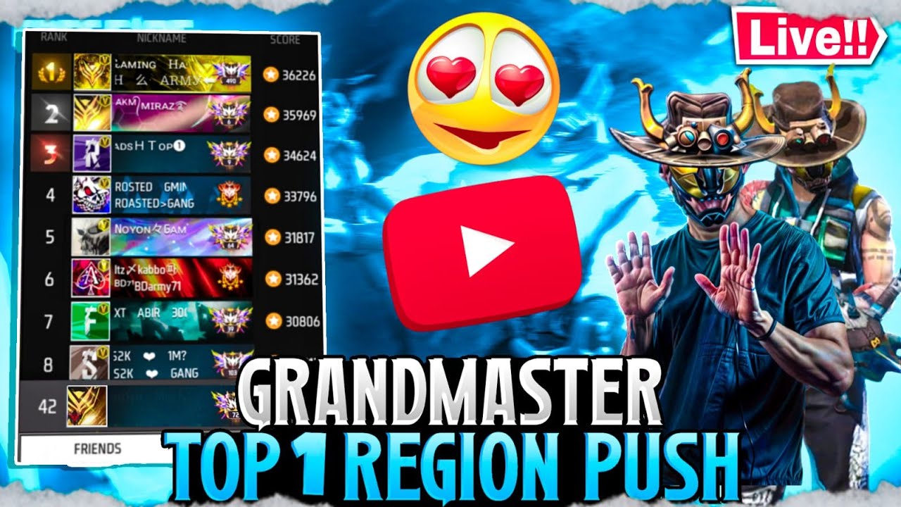 Freefire Live With Gaming Hasib || Grandmaster Region Hard Lobby With ...