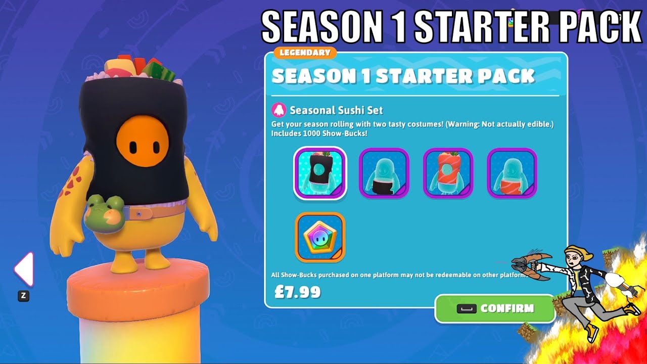 "Seasonal Sushi Set" Season 1 Starter Pack (Quick Look) | Fall Guys ...