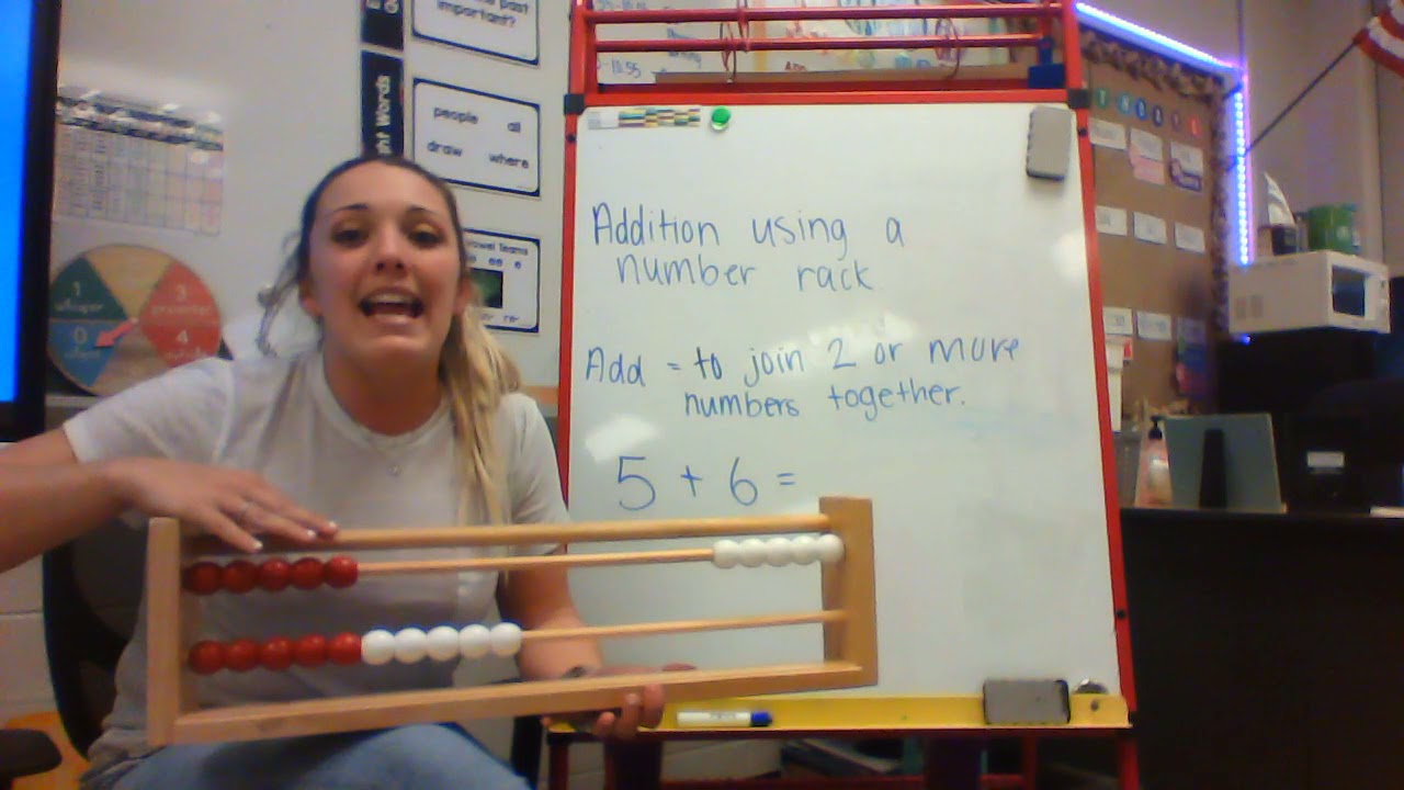 Adding with a number rack - YouTube