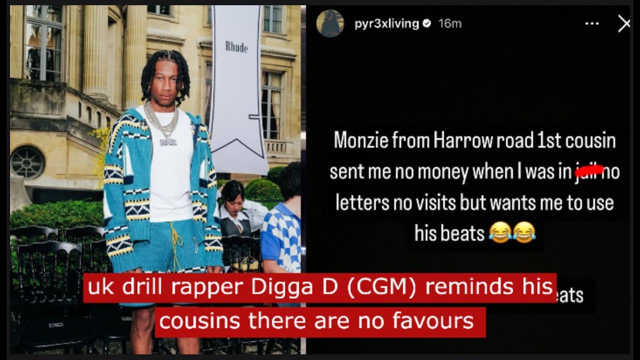 uk drill rapper Digga D CGM reminds his cousins there are no favours # ...