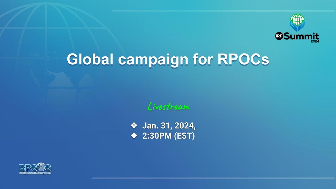 Global campaign for RPOCs | The sidelines of IRF Summit 2024 - YouTube