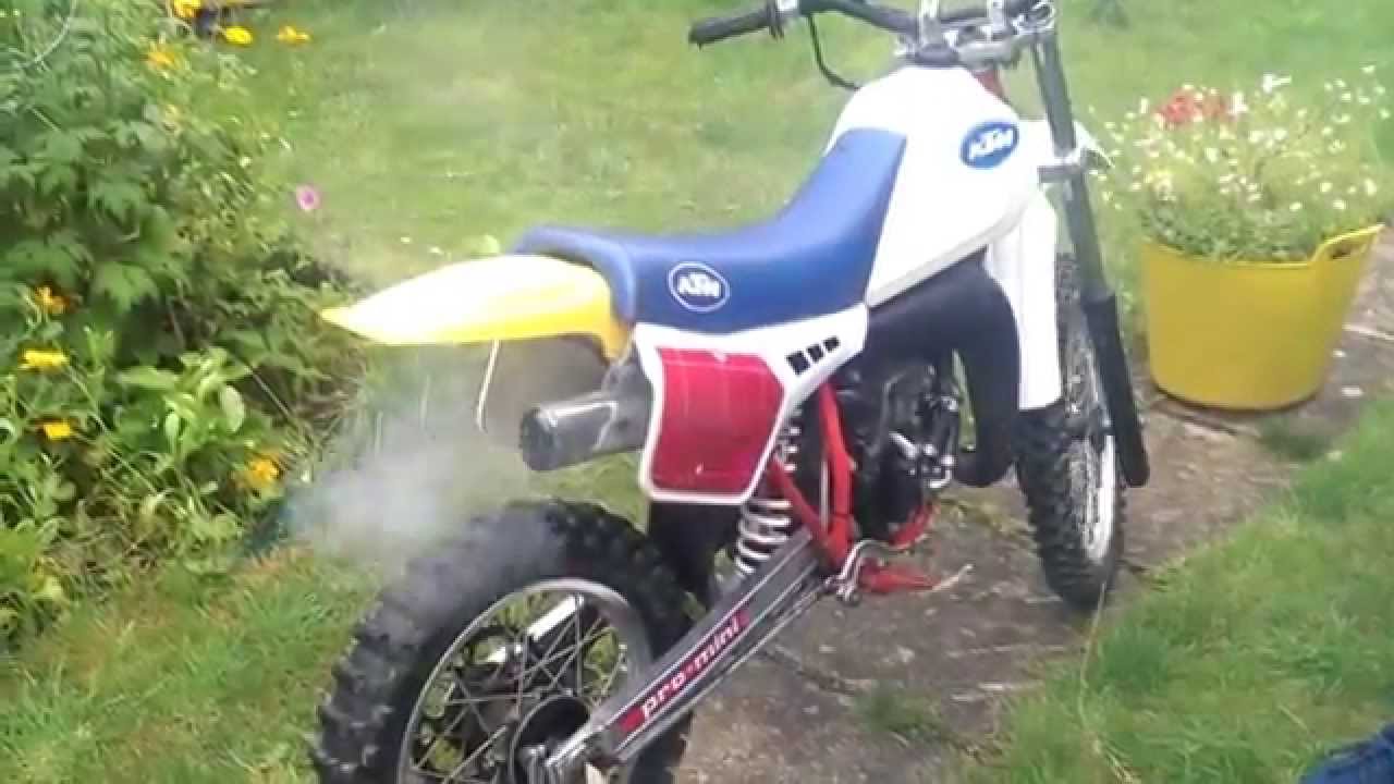 1986 KTM 80MX Start Up - YouTube