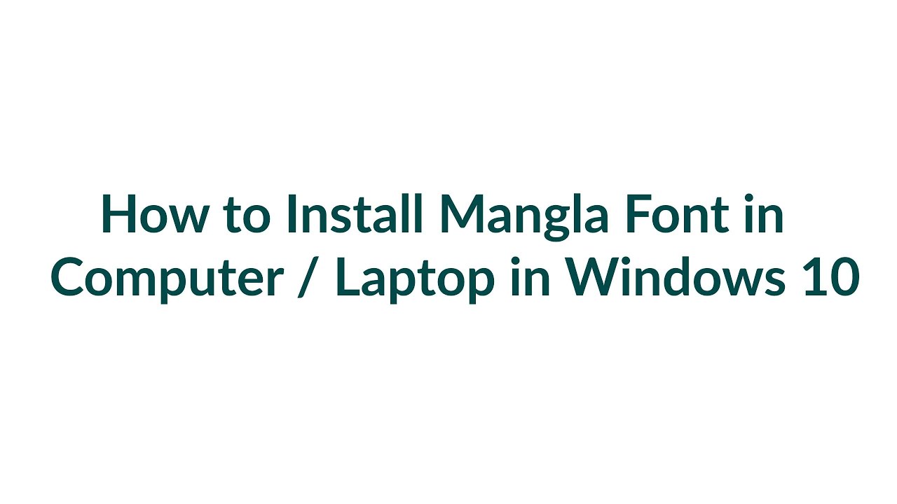 How to Install Mangal Fonts in PC #computer #msworld #font #typing ...