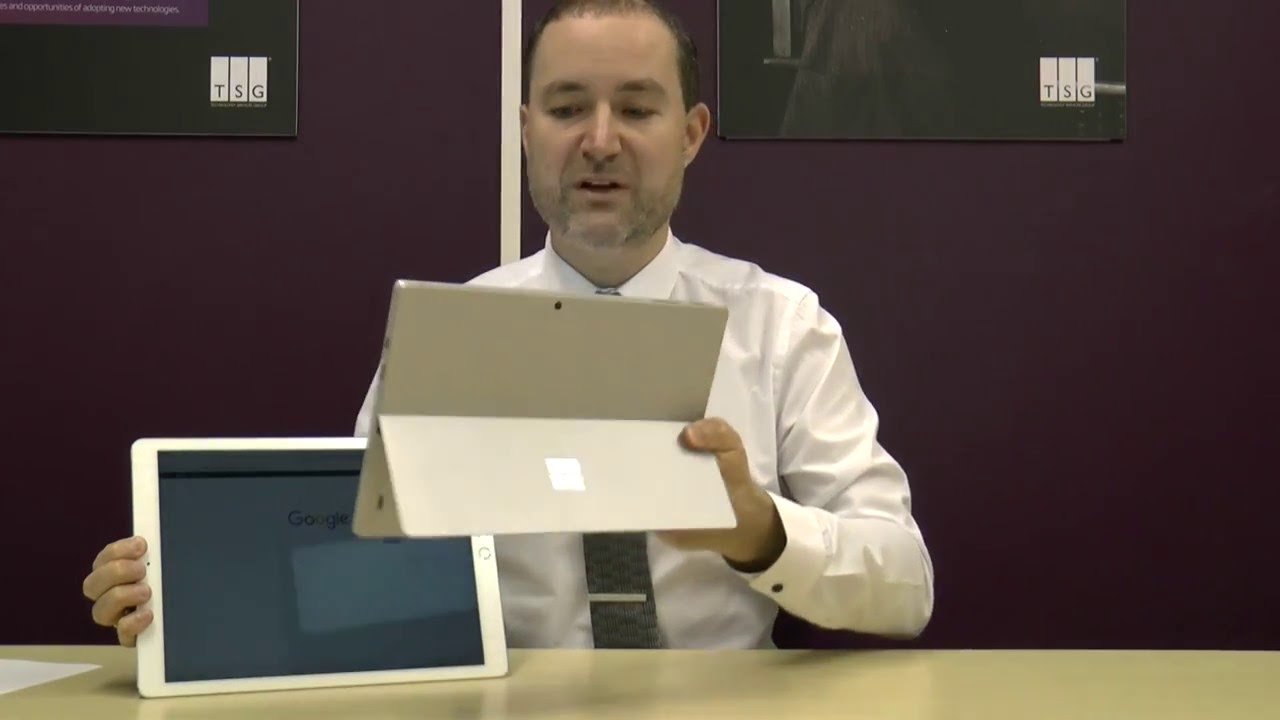Comparing form factor of the iPad Pro vs. Surface Pro 4 - YouTube