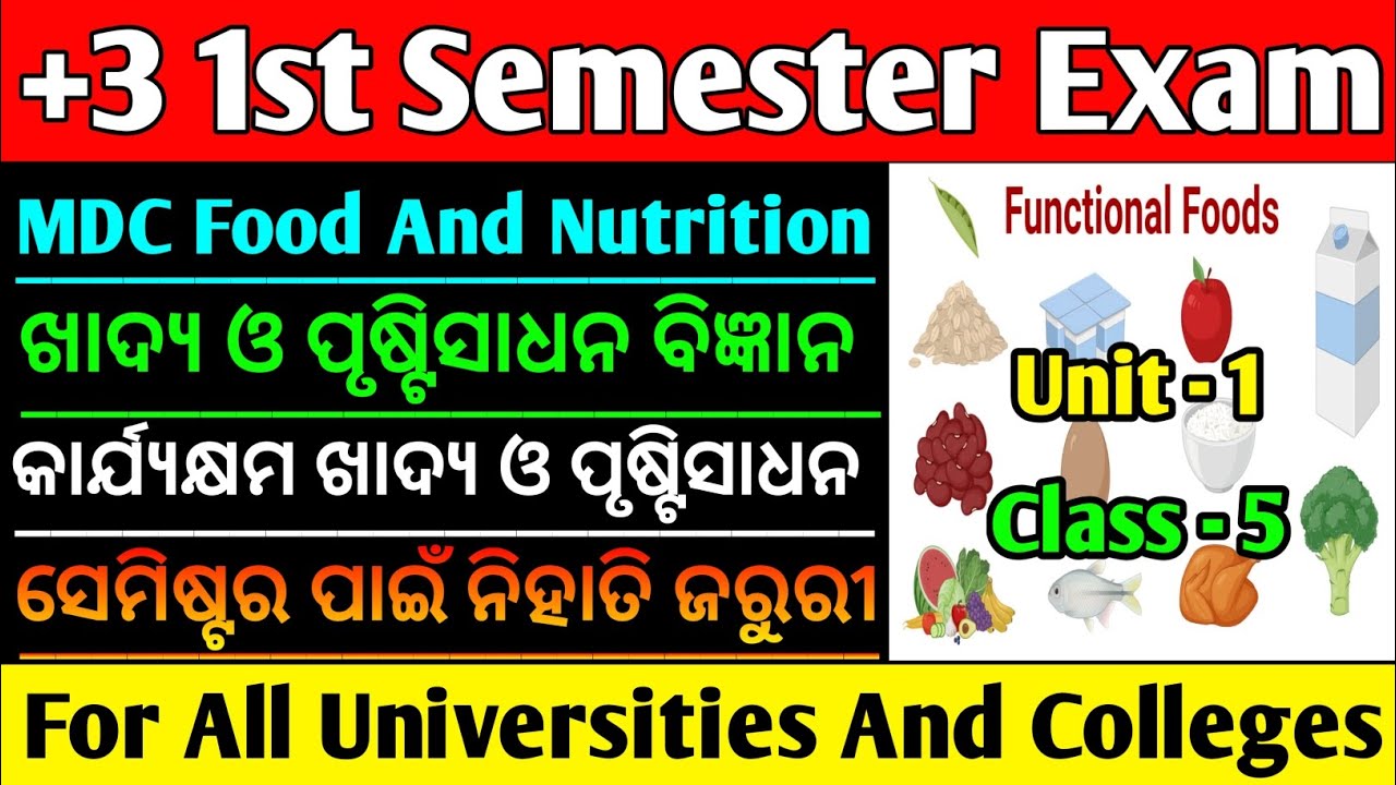 +3 1st Semester MDC Food And Nutrition Class | Functional Foods And ...
