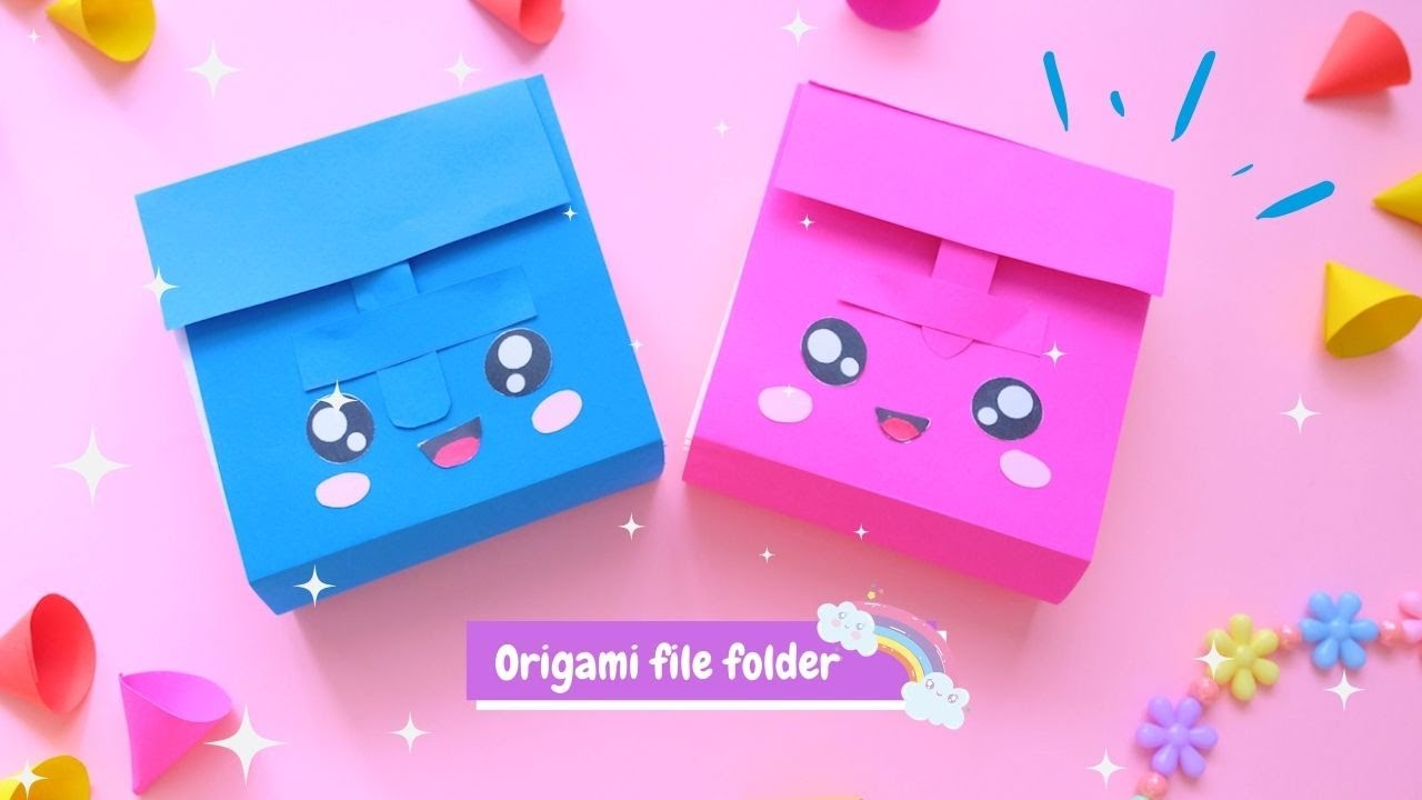 DIY file folder | Origami file folder making | DIY paper crafts ideas ...