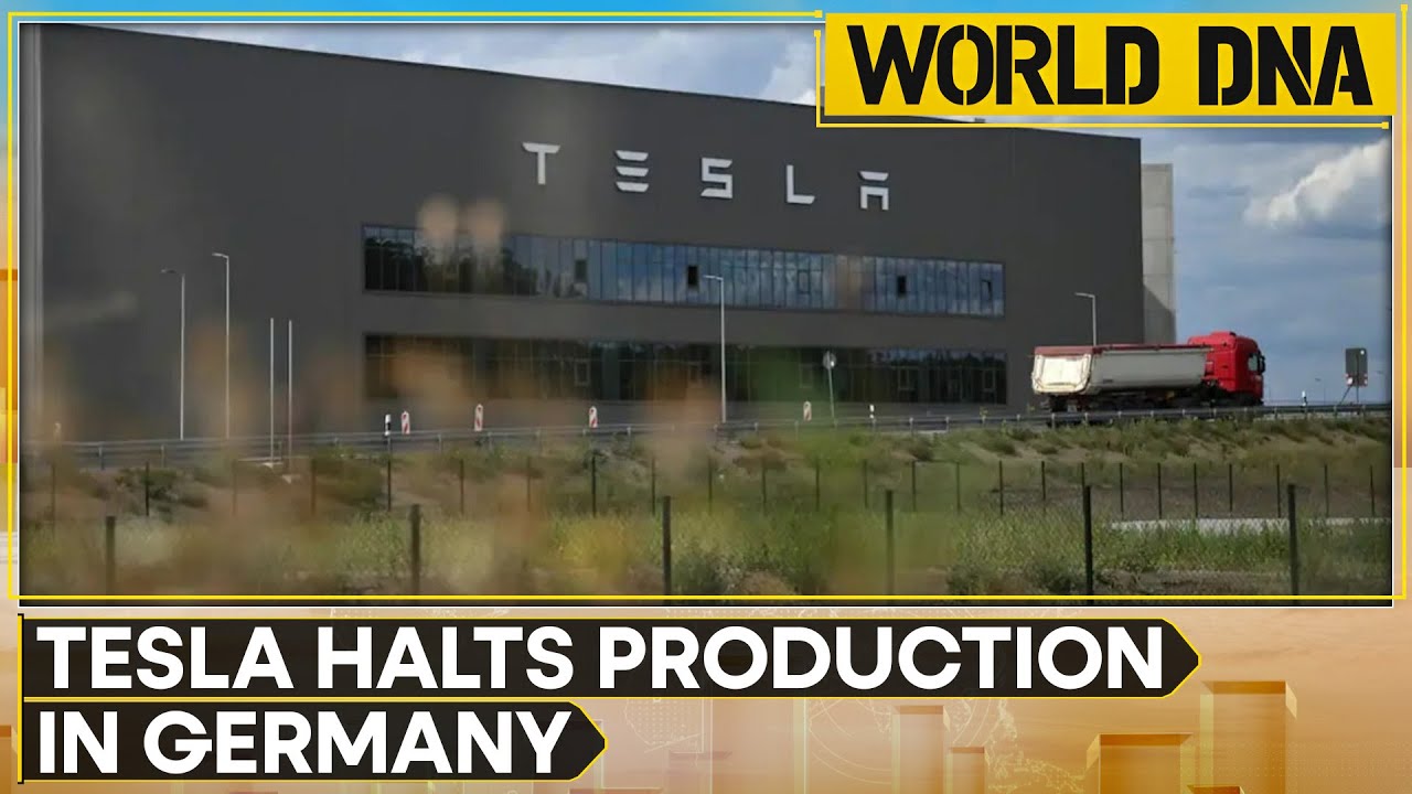 Tesla German plant halts production after suspected arson attack, Musk ...