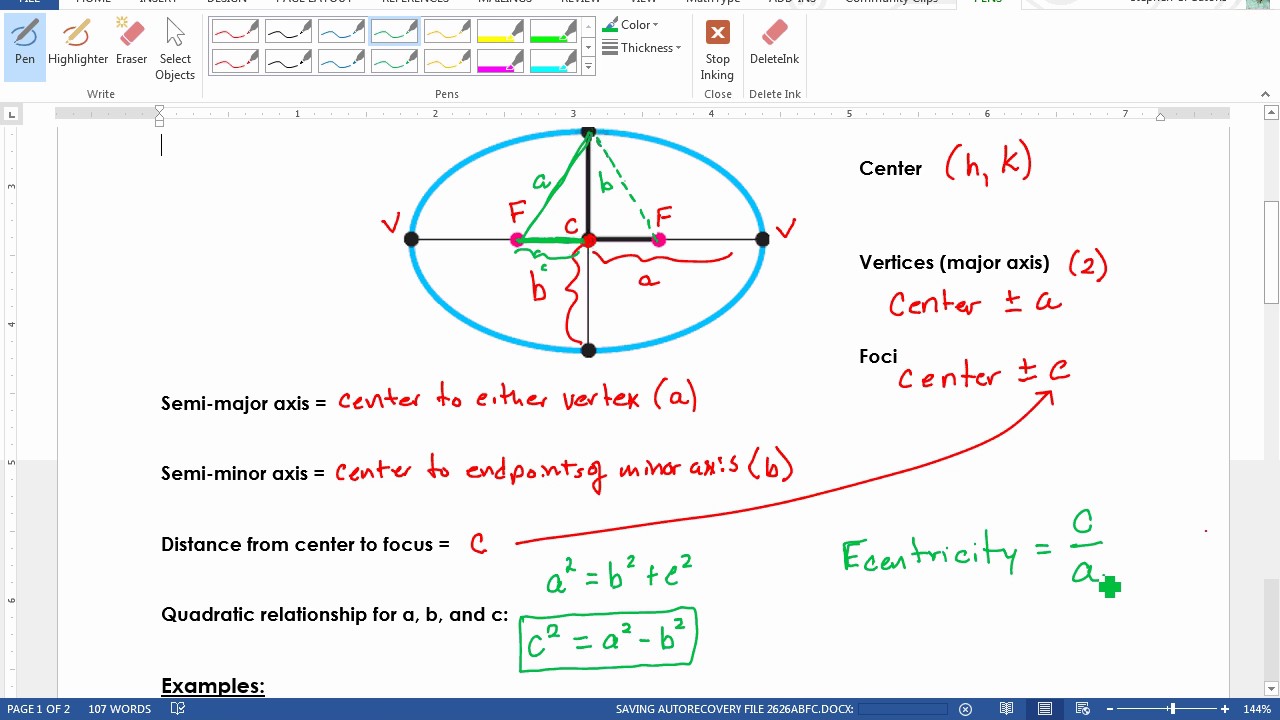 10 3 Ellipses - YouTube