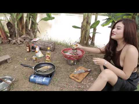 Beautiful Girl Cooking Fish In River  How To Cook Fish So Delicious  Countryside Food