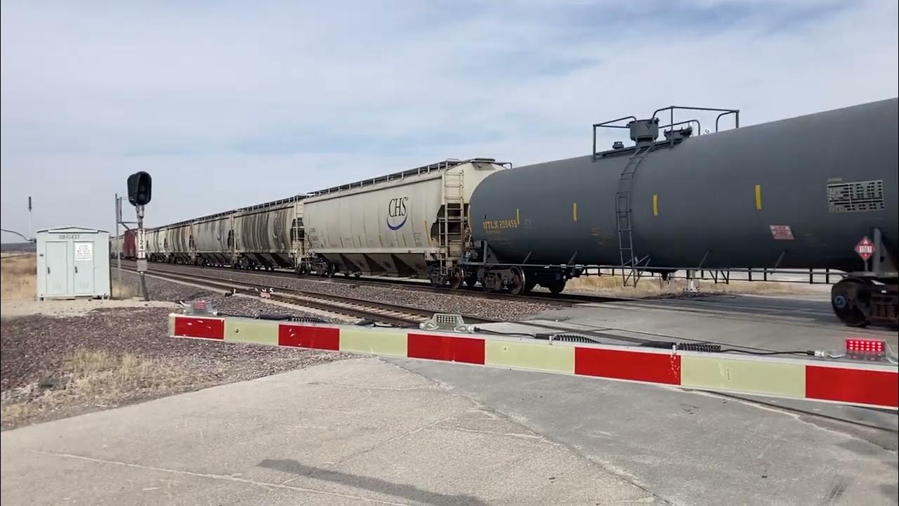 Bus Brown Drive railroad crossing, UP 5408 Manifest, Woodbine, IA - YouTube