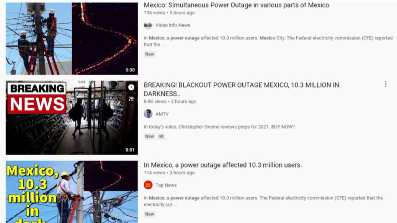 BREAKING: BLACKOUT MEXICO 10.3 MILLION AFFECTED - YouTube