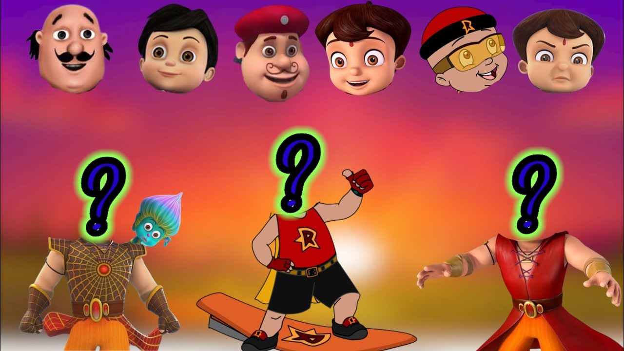 mighty raju super bheem 😱 motu patlu 😱 cartoon character puzzle game ...